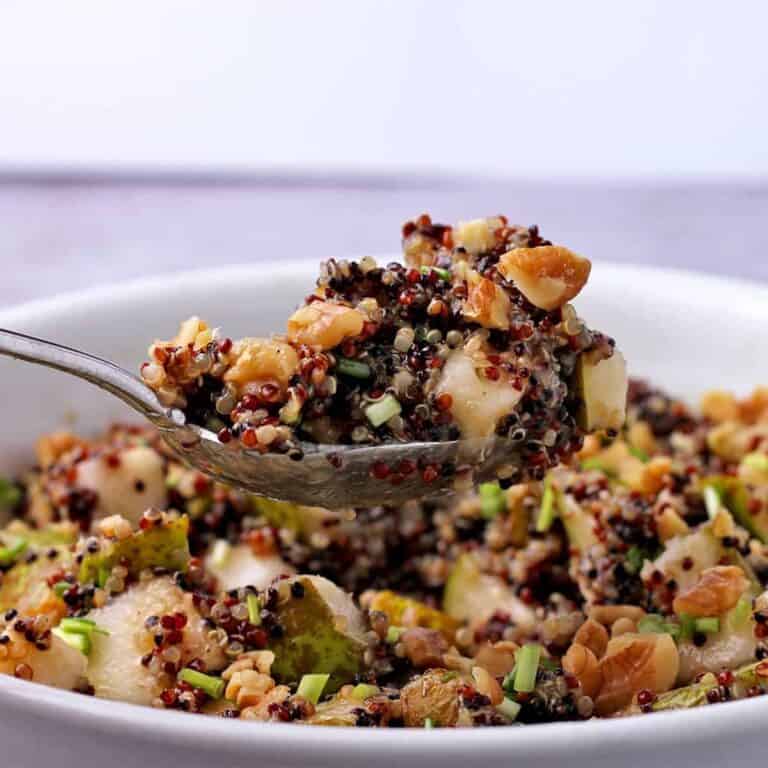 Rainbow Quinoa and Pear Salad - Vegan with Gusto