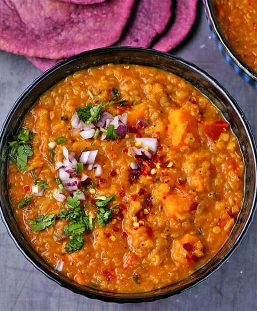 Easy Vegan Sweet Potato Red Lentil Dal Recipe - Vegan with Gusto